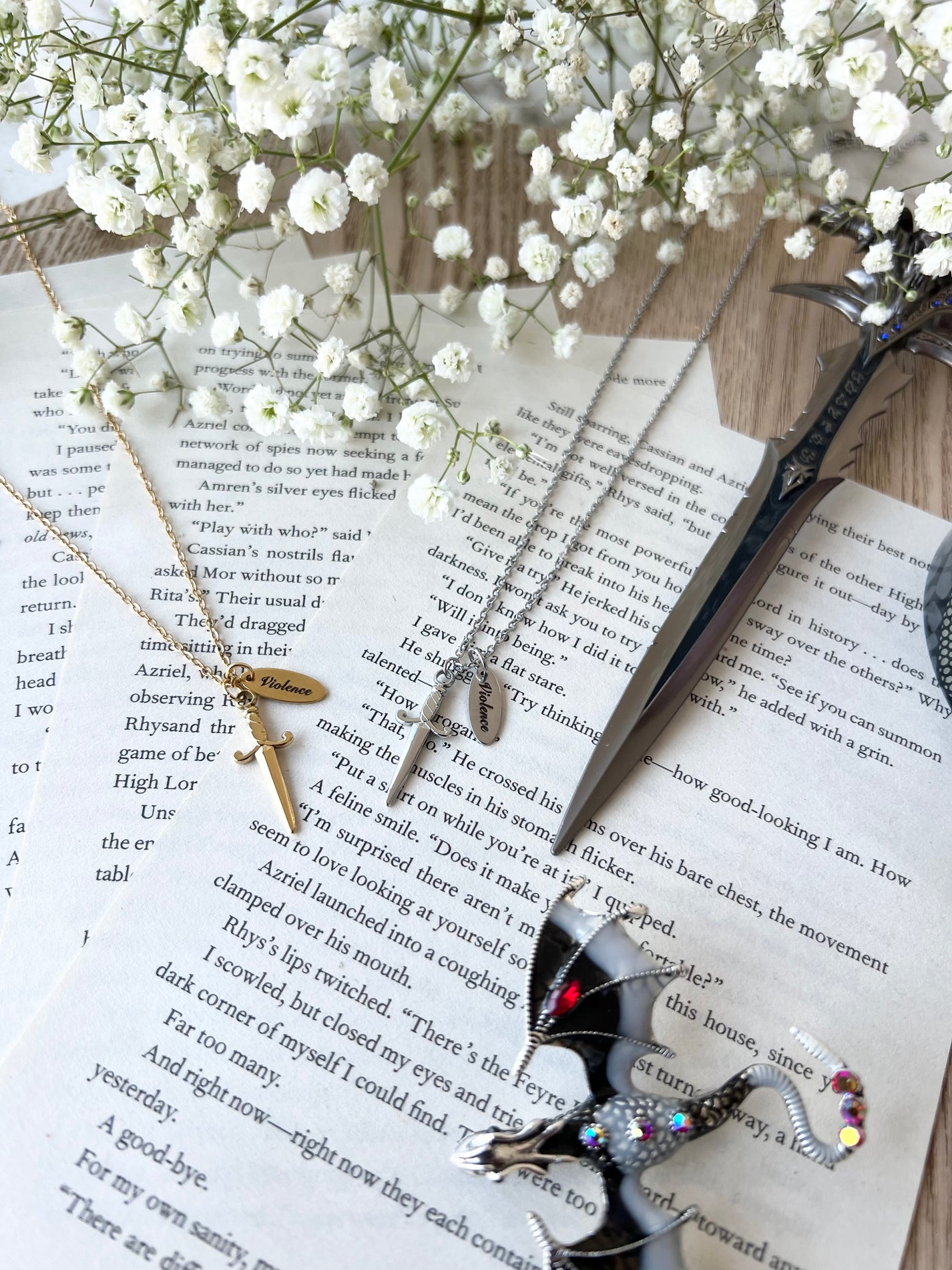 Violence Dagger Fourth Wing Necklace – Miss T Creations